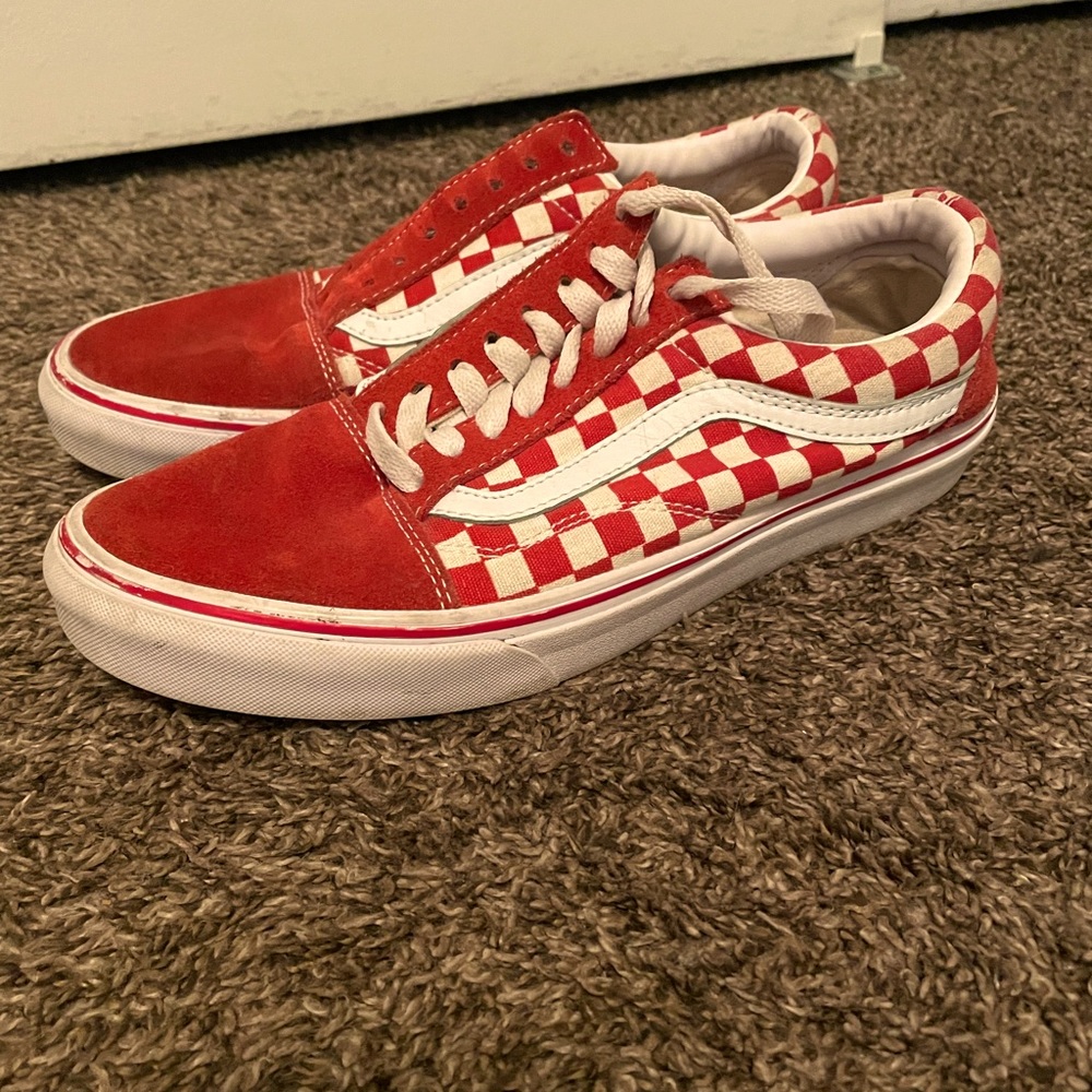 Vans Red And White Checkered Tennis Shoes! - Gem